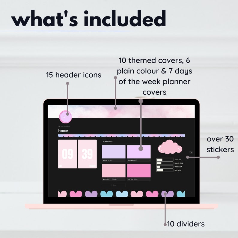 Notion Customization Bundle Notion Covers Notion Icons Notion Dividers Pastel Notion Aesthetic ...