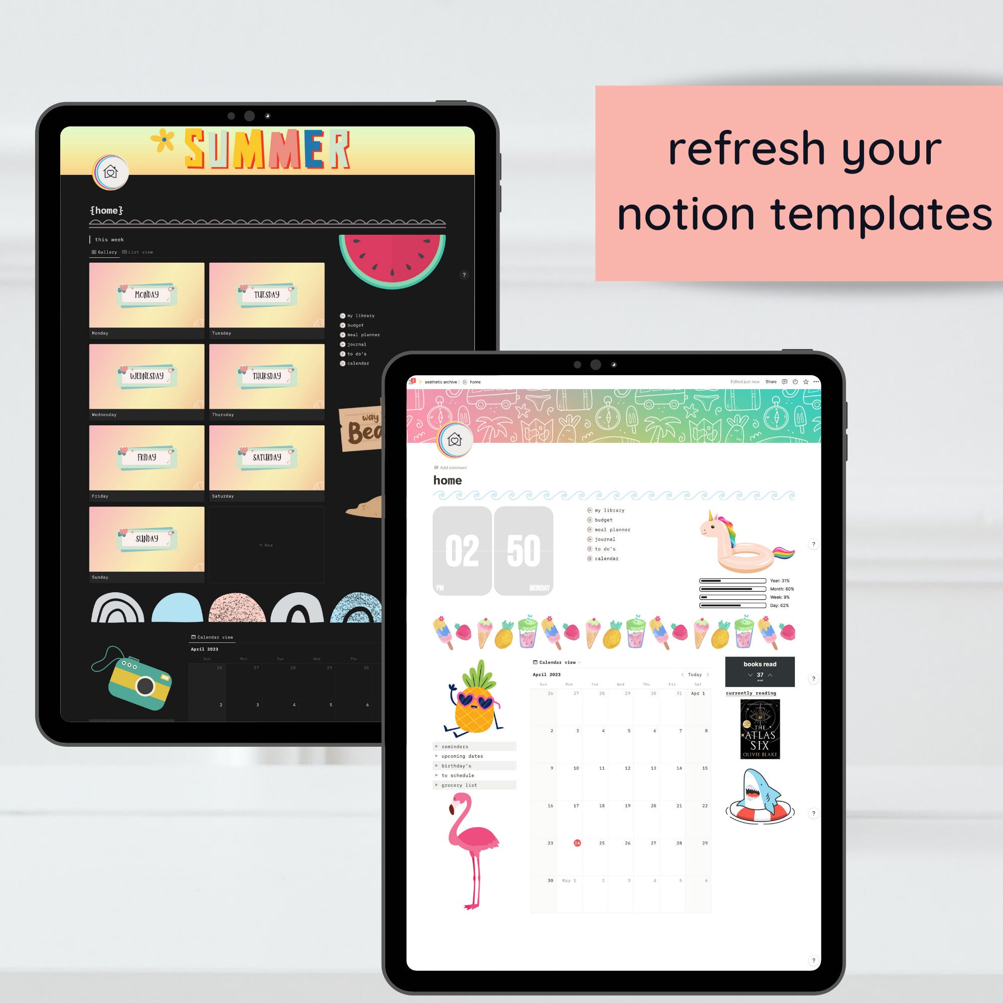 Summer Notion Customization Bundle Notion Covers Notion Icons Notion Dividers Seasonal Notion ...
