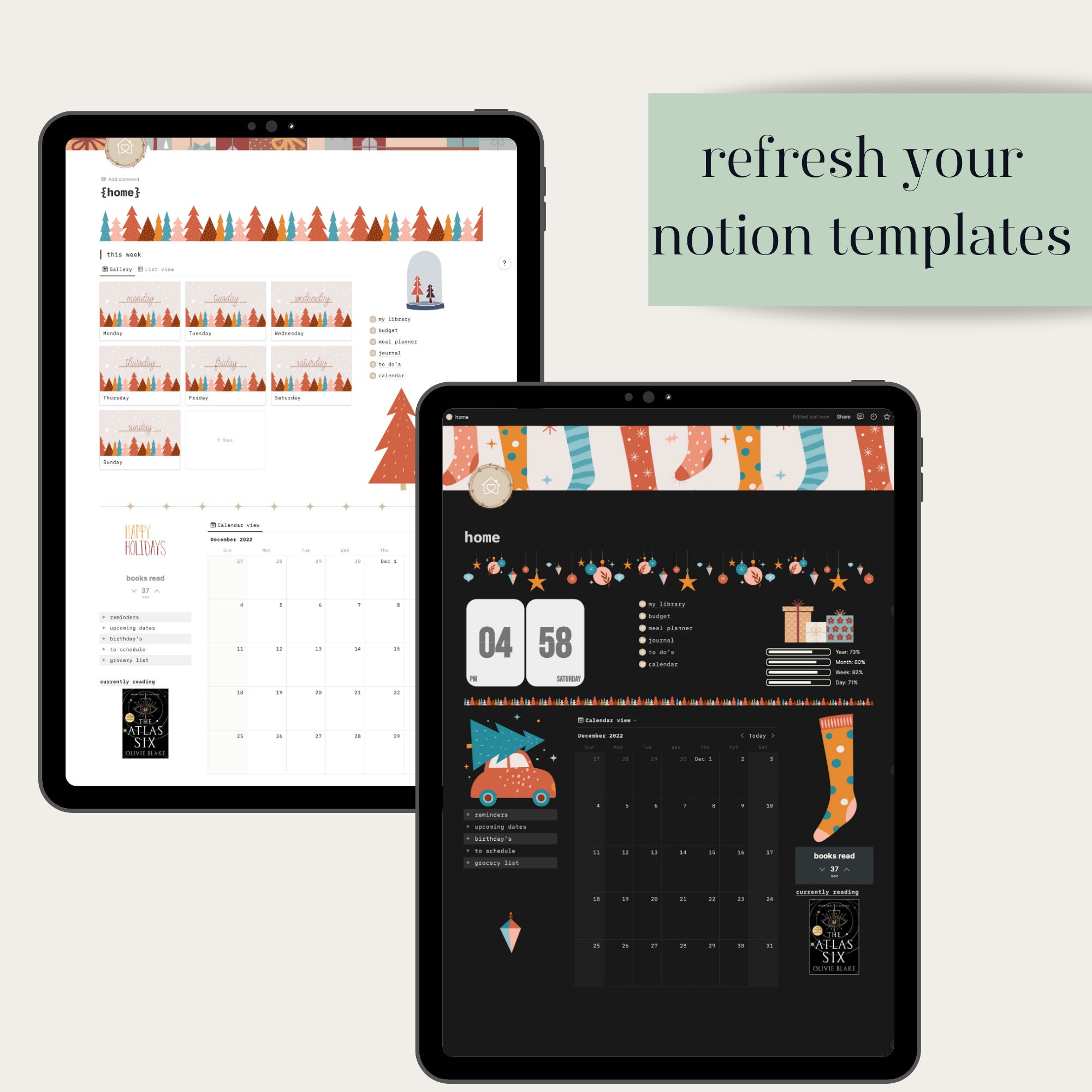 Notion Boho Holiday Customization Bundle Notion Covers, Notion Icons, Notion Dividers Notion ...