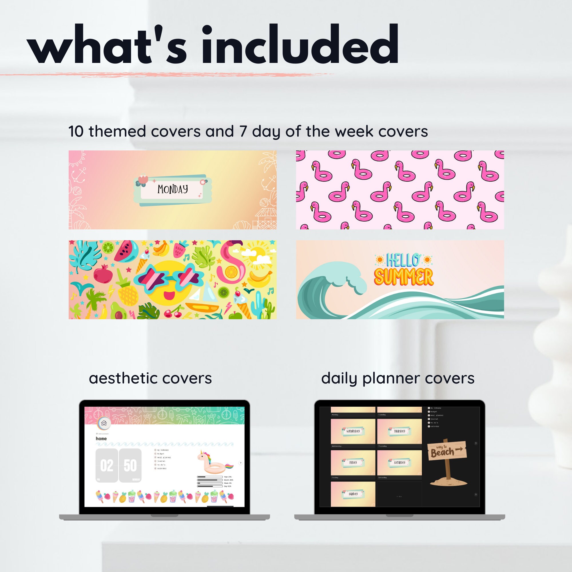 Summer Notion Customization Bundle Notion Covers Notion Icons Notion Dividers Seasonal Notion ...