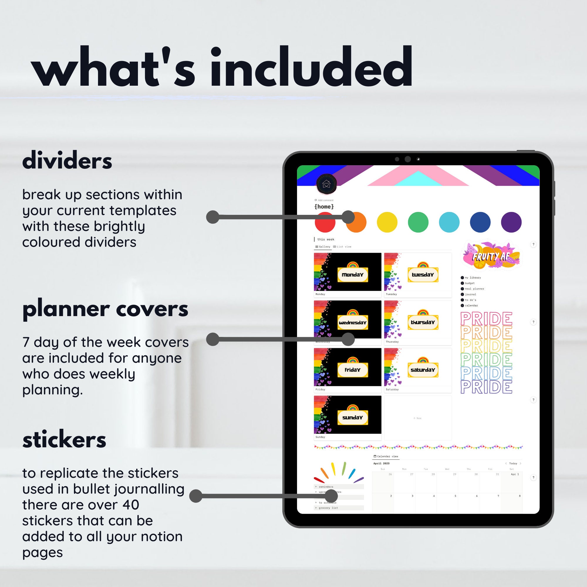 Rainbow Notion Customization Bundle Notion Covers Notion Icons Notion ...