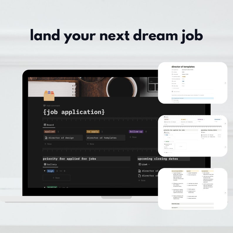 Job Application Notion Template Notion Resume Builder, Notion Job Tracker & Notion Interview ...