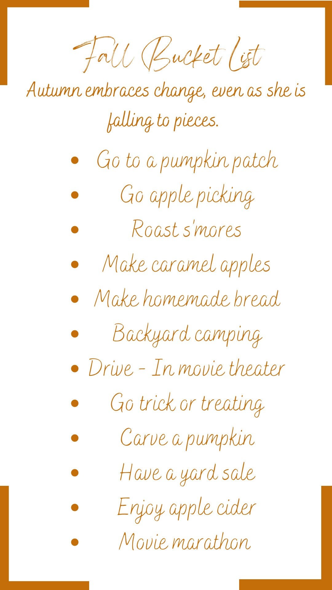 Fall Bucket List for Planner, Digital Print, Download, to Do List ...