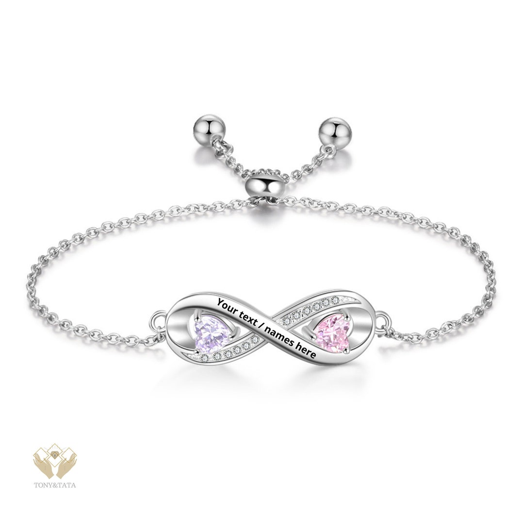 Two Name Custom Bracelet • Friendship Bracelet • Infinity Jewelry ...
