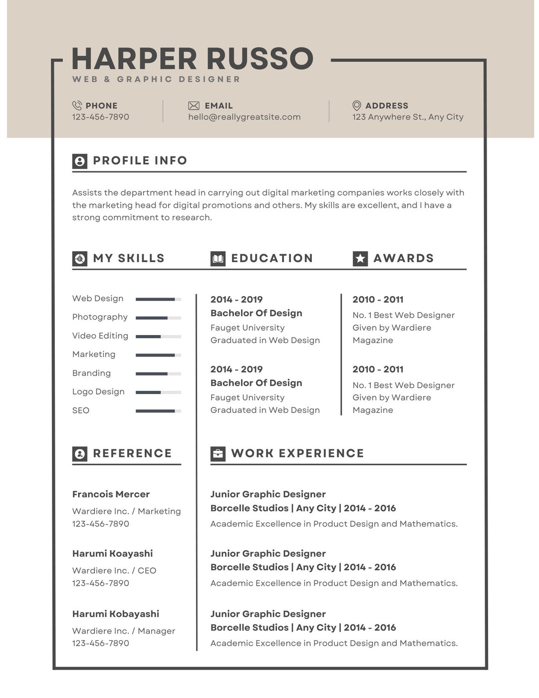 Plantilla de currículum ATS para Word plantilla de currículum - Etsy México