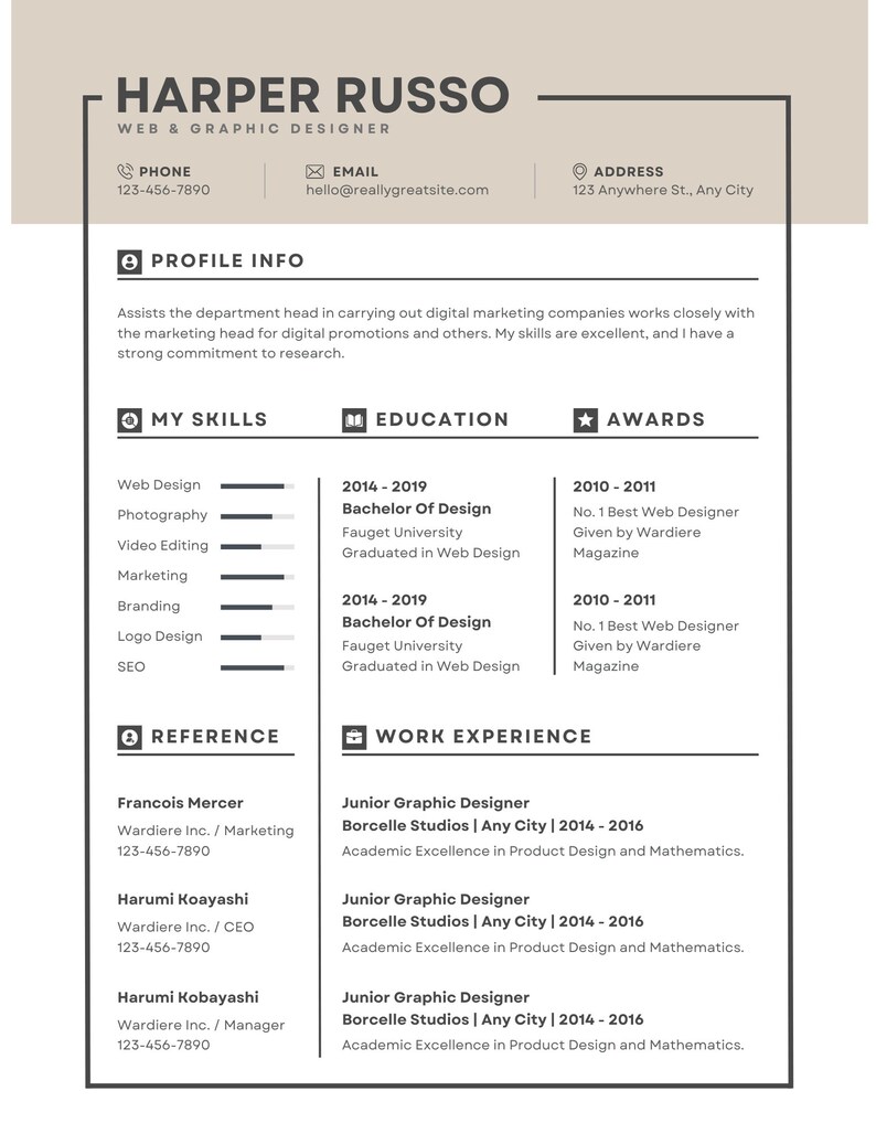 Plantilla de currículum ATS para Word plantilla de currículum - Etsy México