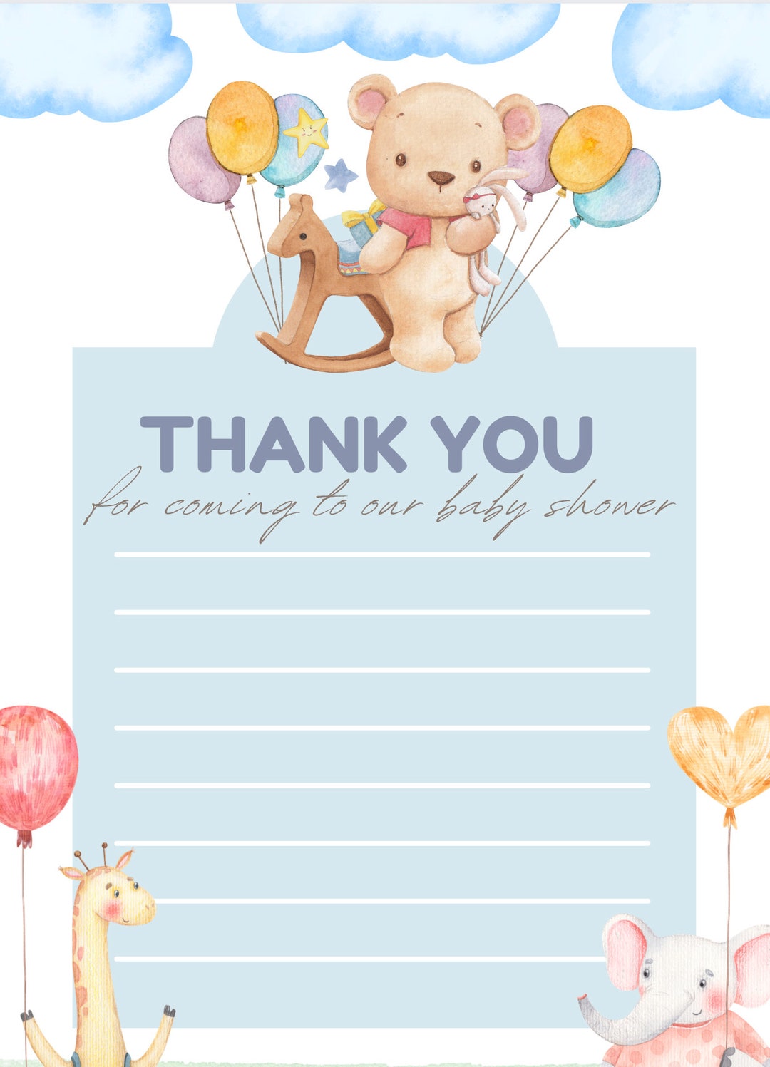 Thank You Letter for Baby Shower - Etsy