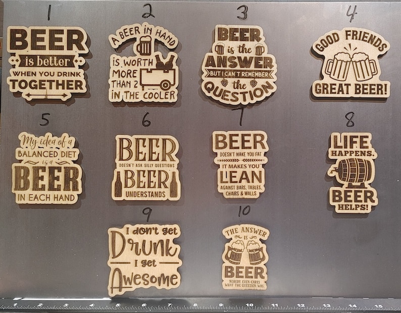 Beer Quotes Laser Cut Wooden Magnet Collection - Etsy