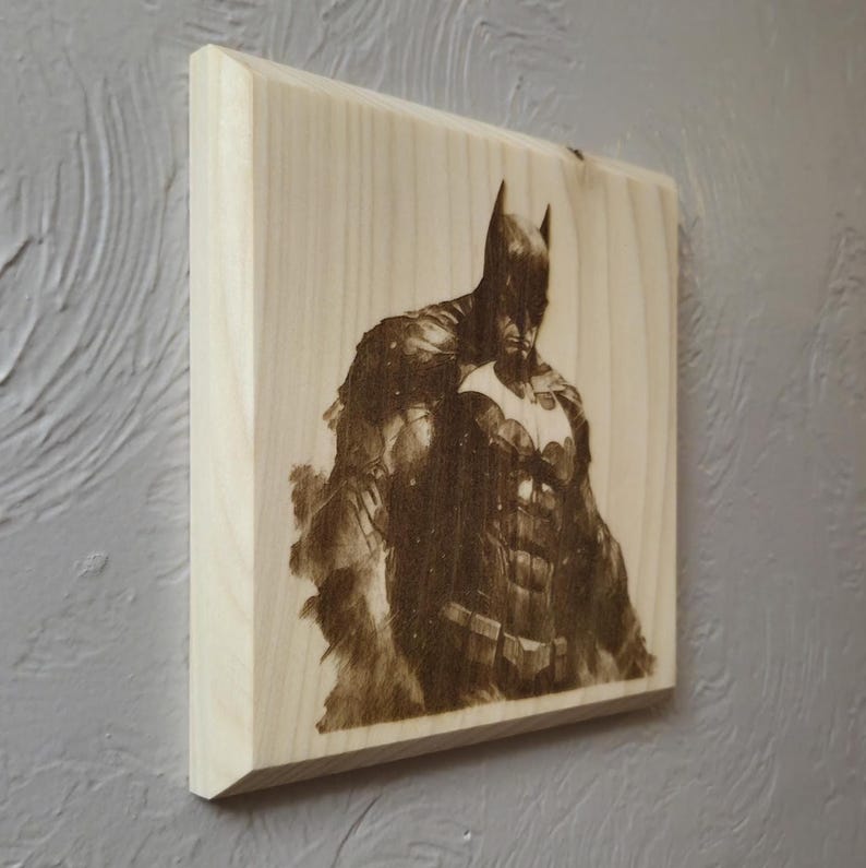 Batman Watercolor Print Laser Engraved Wall Decor - Etsy