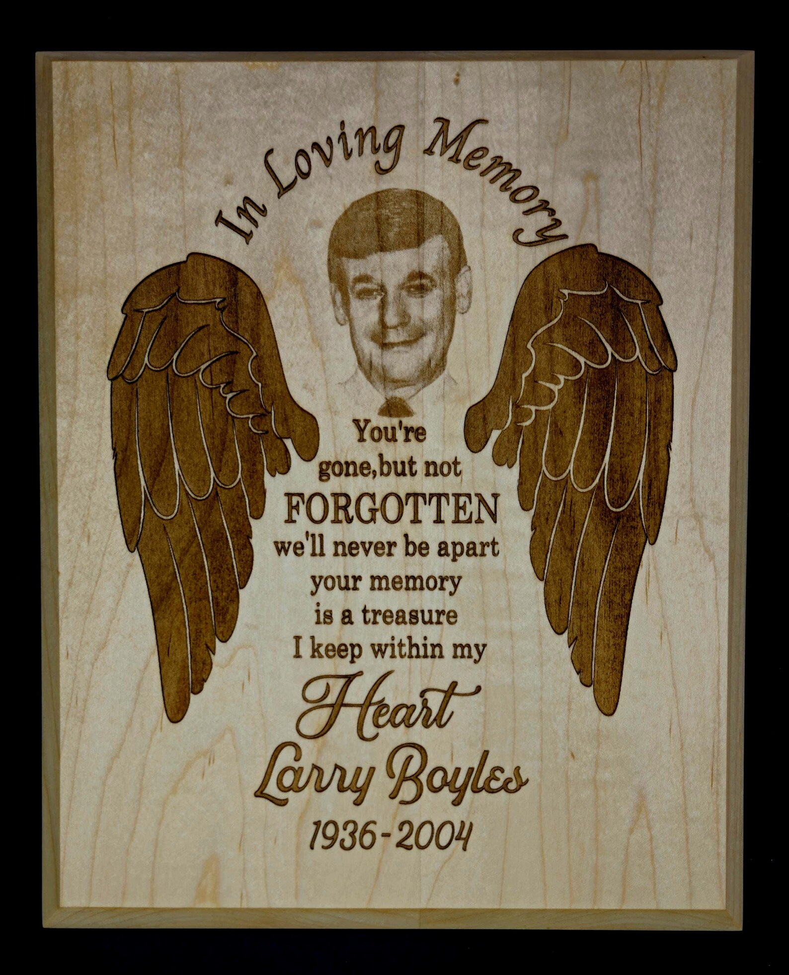 Custom Memorial Laser Engraved Wood Plaque - Etsy