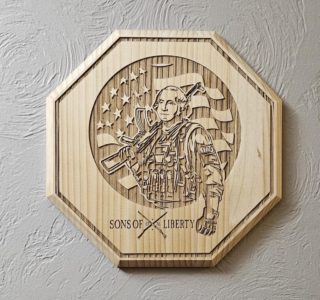 George Washington, Son's of Liberty 1776 Laser Engraved Wall Decor - Etsy