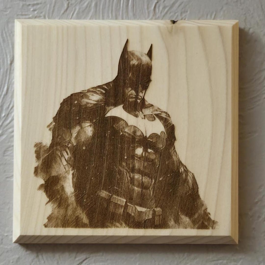 Batman Watercolor Print Laser Engraved Wall Decor - Etsy