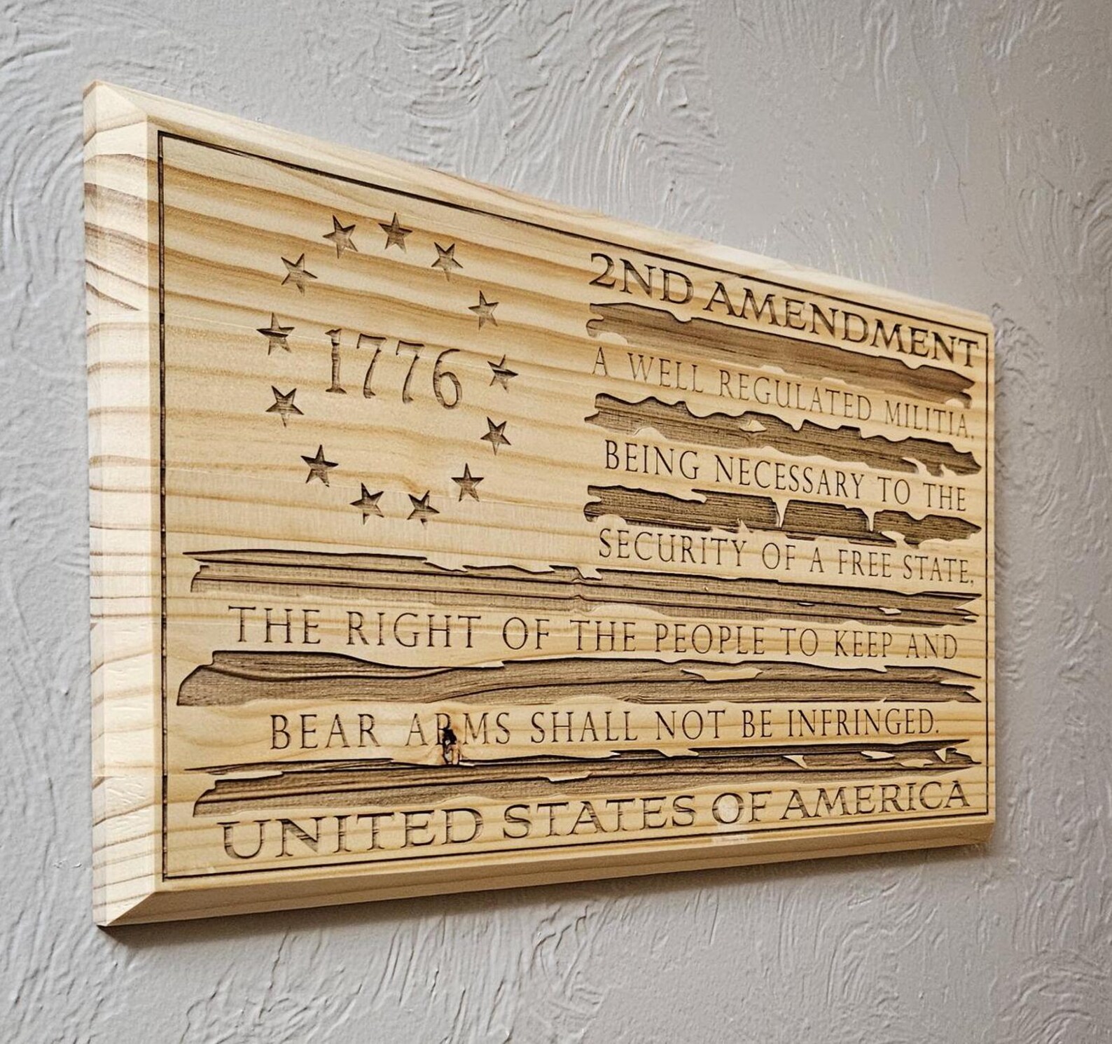 1776 2nd Amendment Hand Crafted Laser Engraved Wall Decor - Etsy