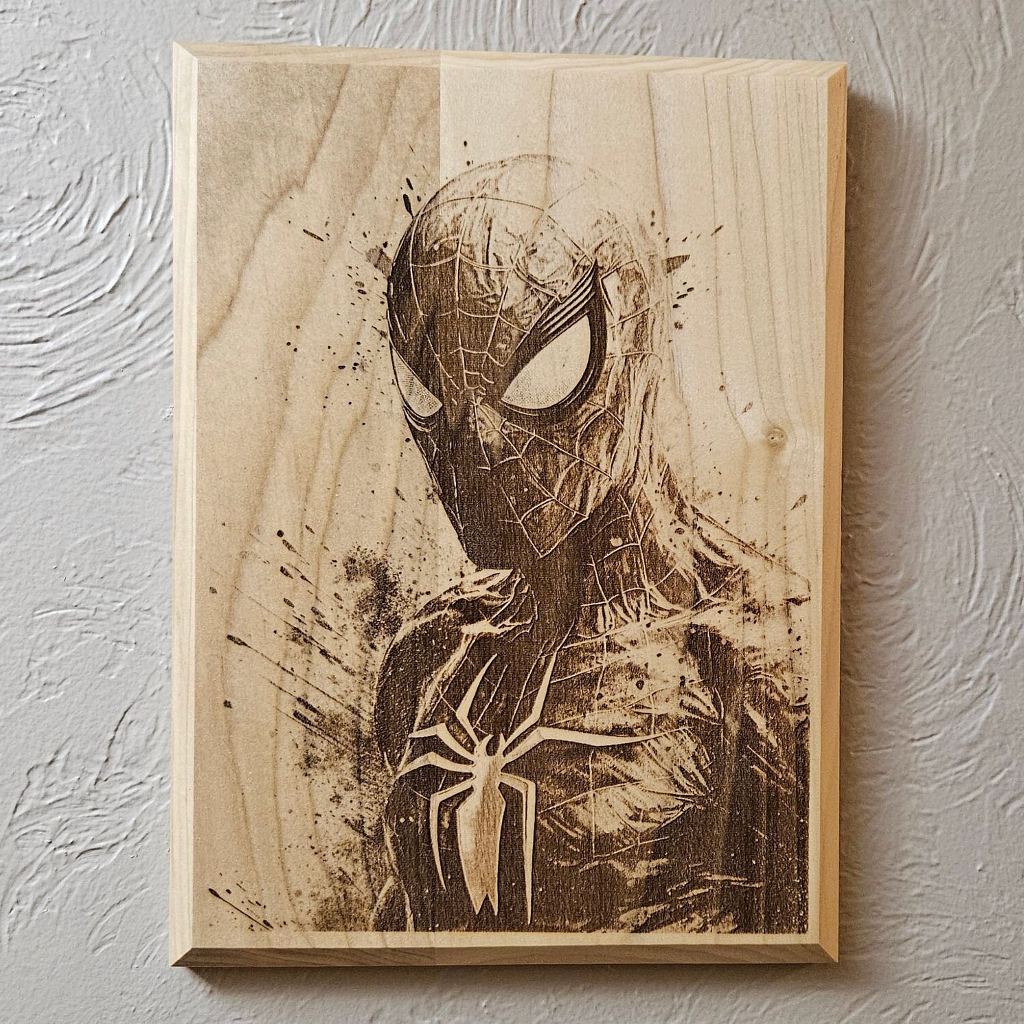 Spiderman Watercolor Print Laser Engraved Wall Decor - Etsy