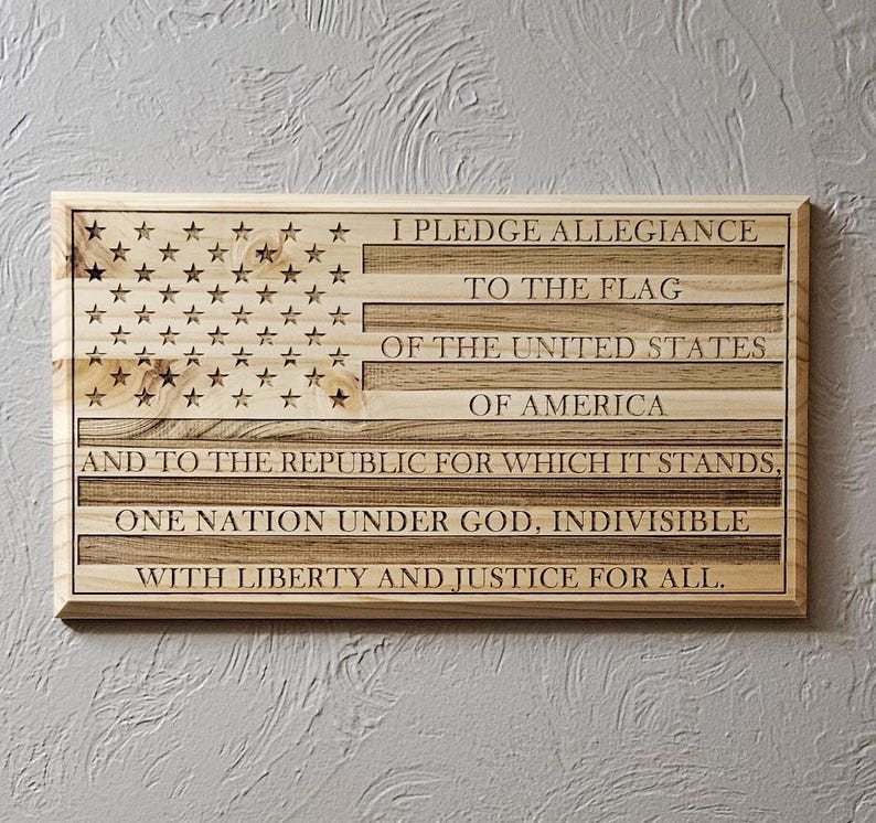 Pledge of Allegiance Hand Crafted Laser Engraved Wall Decor - Etsy