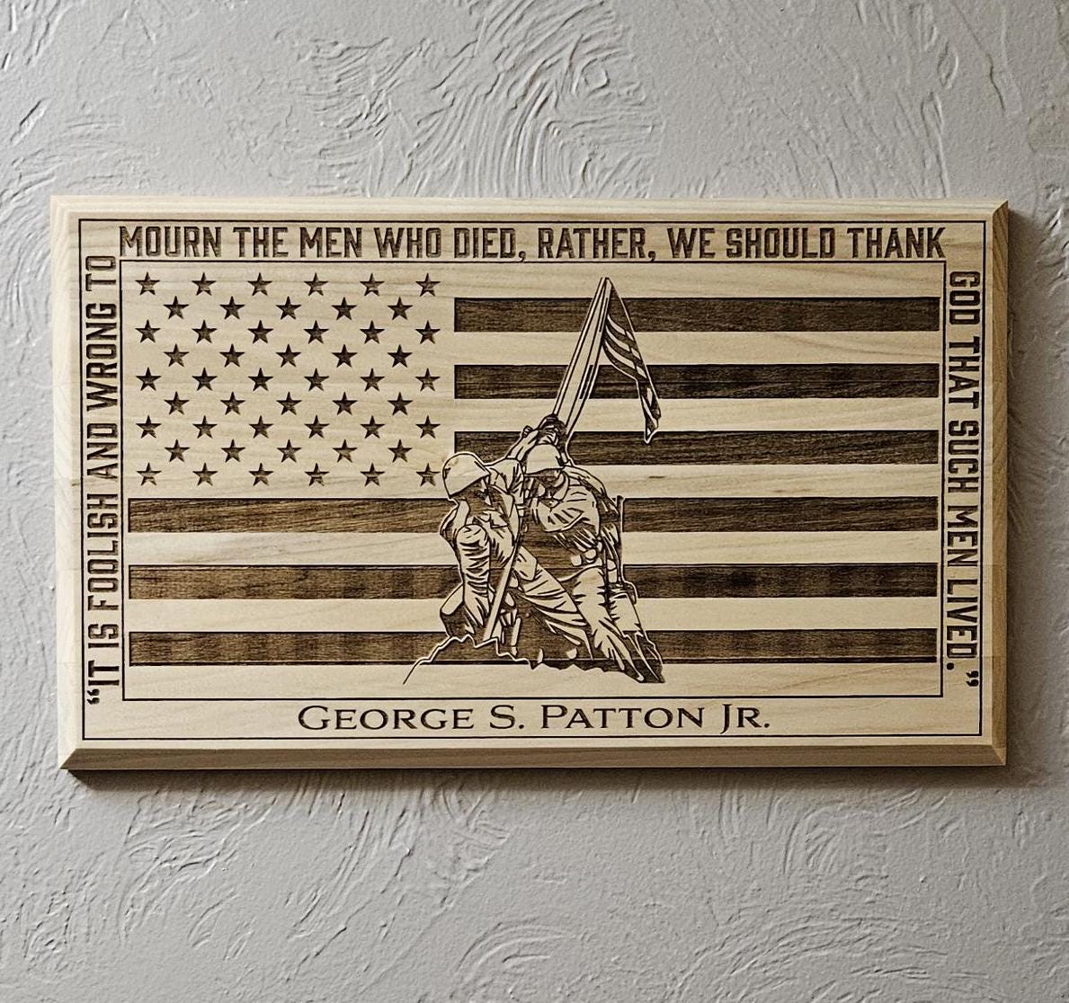 George S Patton Hand Crafted Laser Engraved Wall Decor - Etsy
