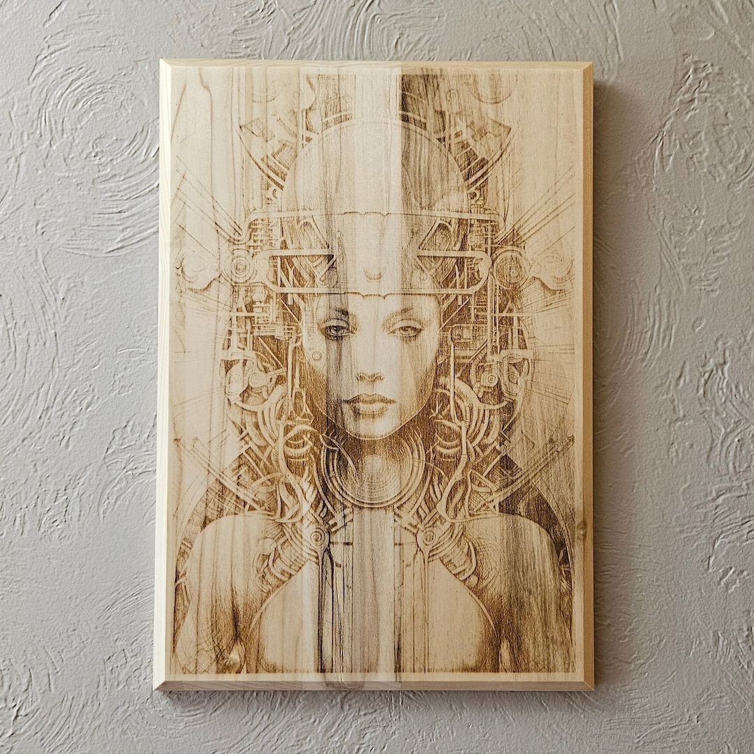 Biomechanical Woman, Laser Engraved Wall Decor - Etsy