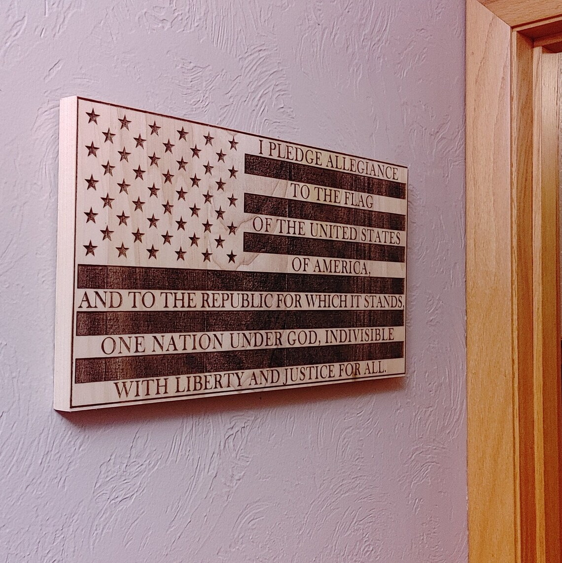 Pledge of Allegiance Hand Crafted Laser Engraved Wall Decor - Etsy