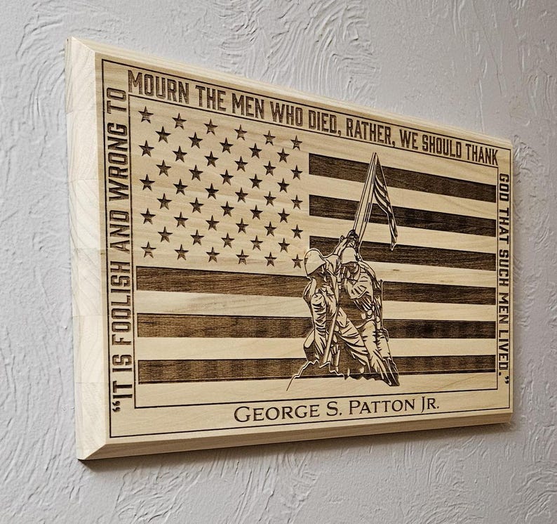George S Patton Hand Crafted Laser Engraved Wall Decor - Etsy