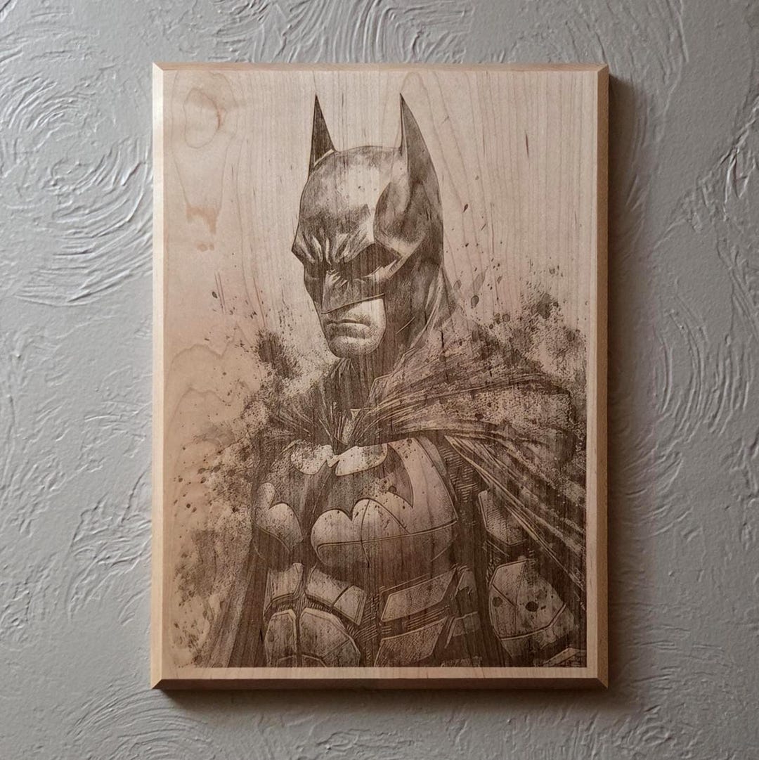 Batman Watercolor Print Laser Engraved Wall Decor - Etsy