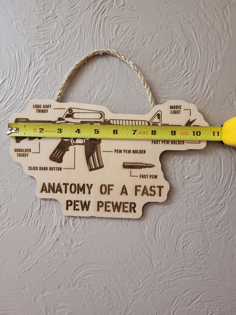 Anatomy of a Fast Pew Pewer Laser Engraved Wall Decor - Etsy