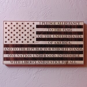 Pledge of Allegiance Hand Crafted Laser Engraved Wall Decor - Etsy