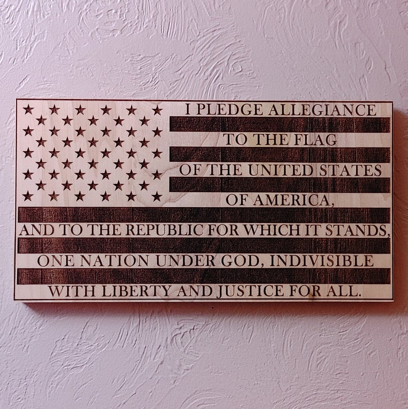 Pledge of Allegiance Hand Crafted Laser Engraved Wall Decor - Etsy