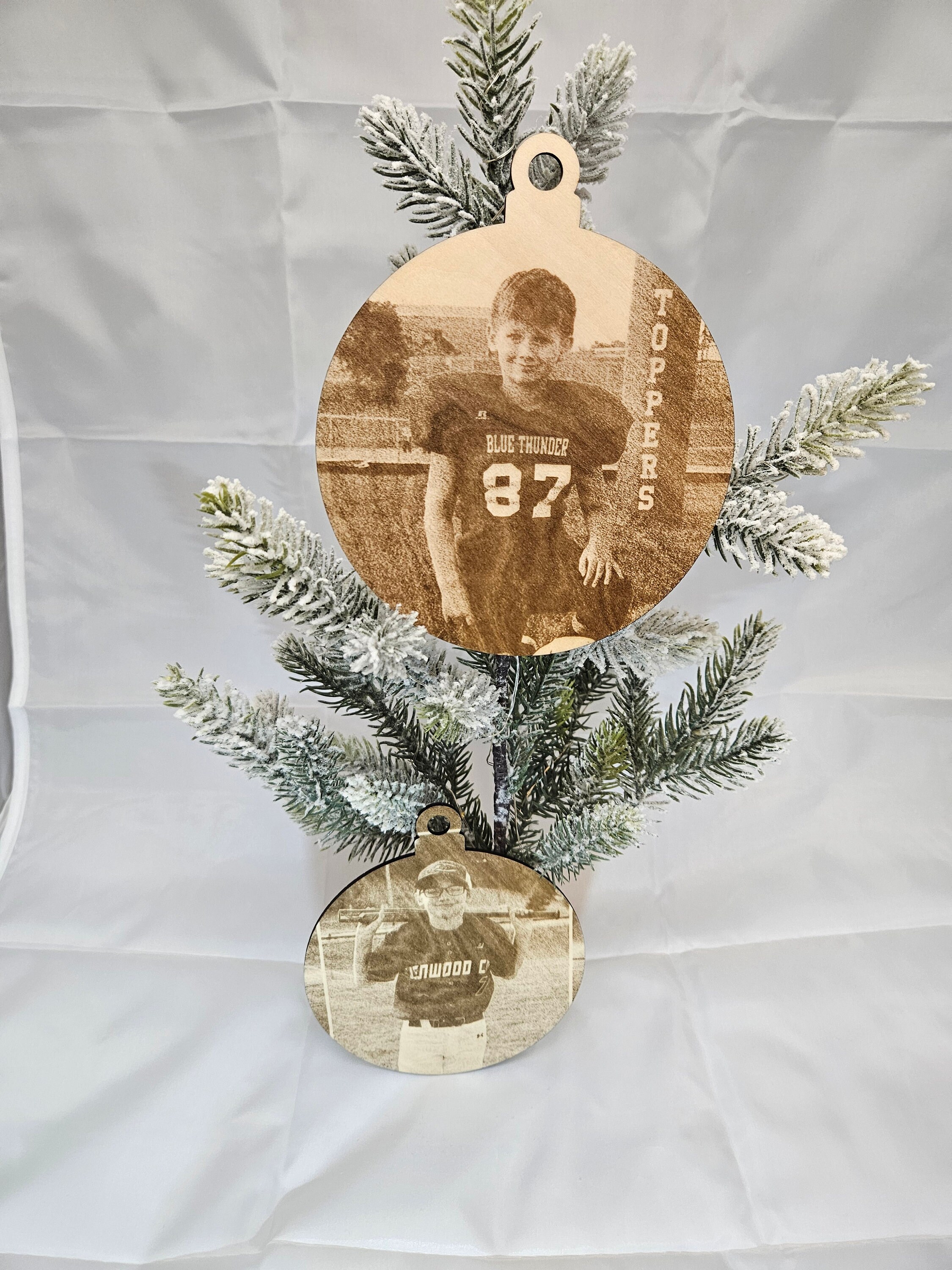 Laser Engraved Photo Ornament Custom Wood Etched Photo - Etsy