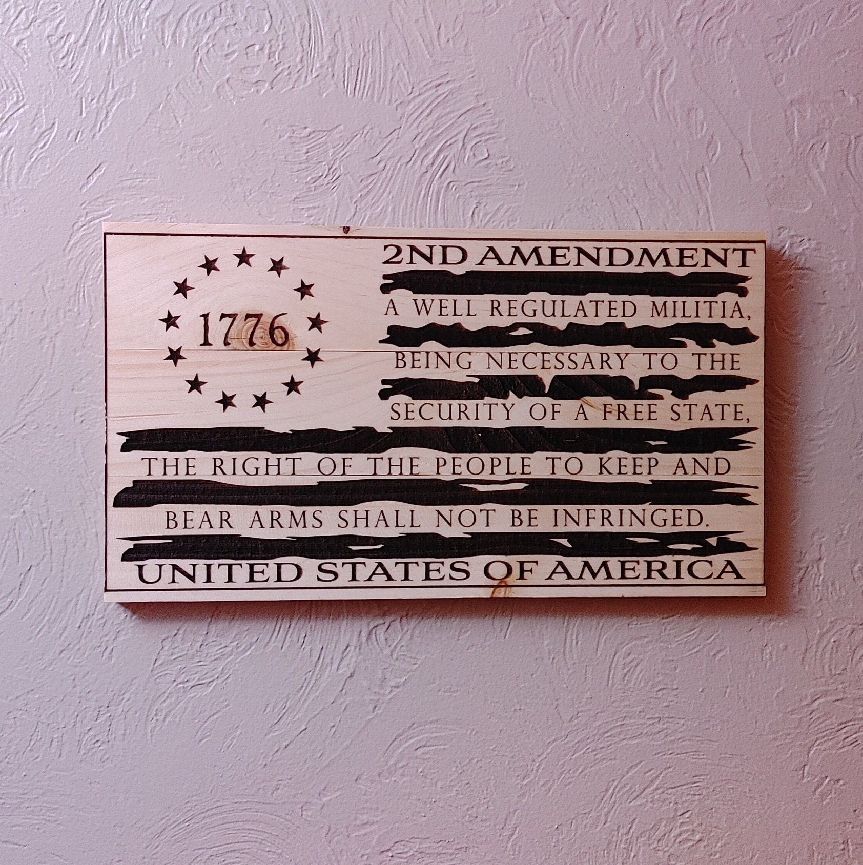 1776 2nd Amendment Hand Crafted Laser Engraved Wall Decor - Etsy