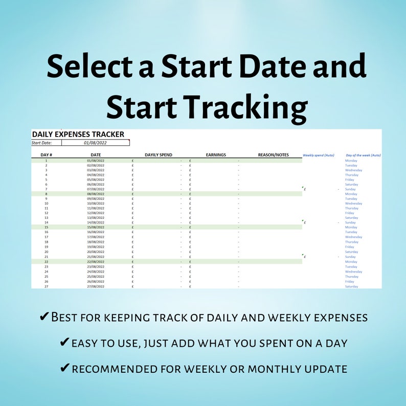 Digital Expense Tracker | Budget Spreadsheet | Savings Excel Template ...