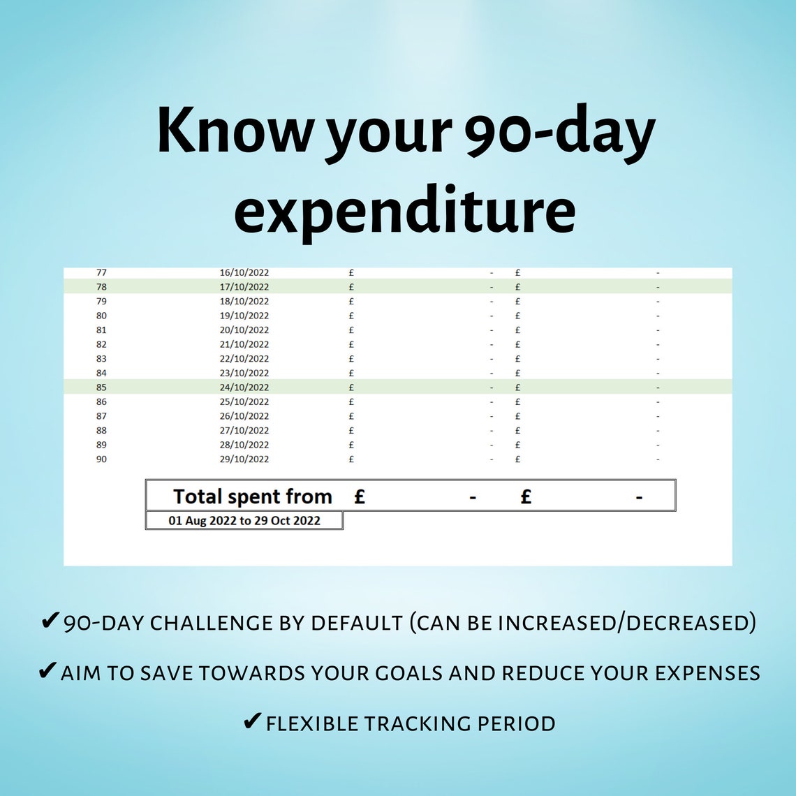 Digital Expense Tracker | Budget Spreadsheet | Savings Excel Template ...