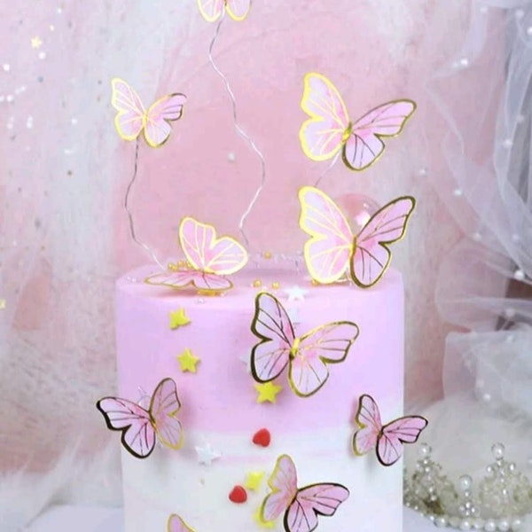 Pink Butterfly Cake Topper - Etsy