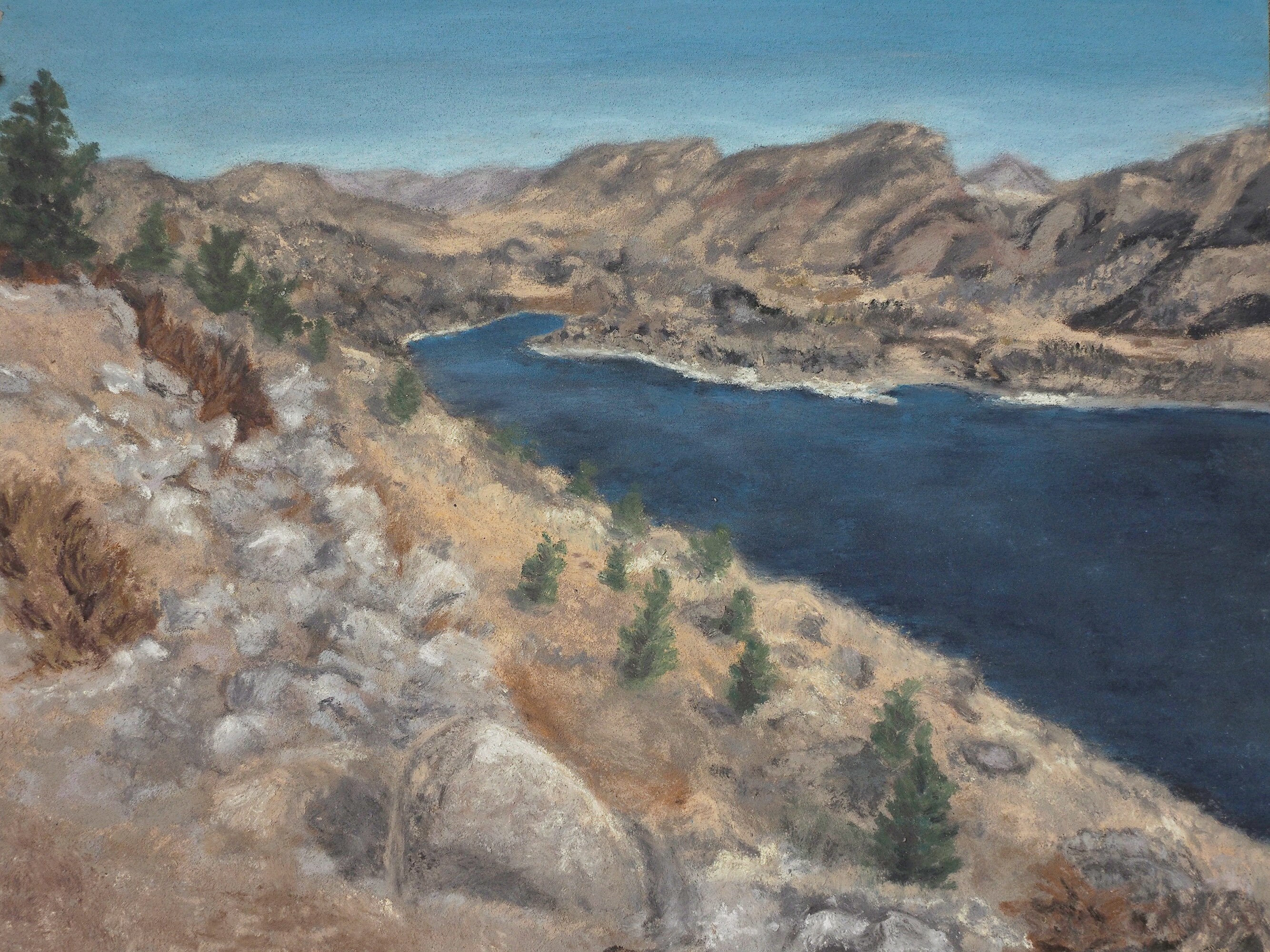 Omak Lake Pastel Painting, Original Nature Art, Matted 12x9 - Etsy