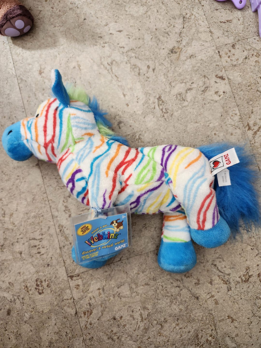 Webkinz Rainbow Zebra With Code! - Etsy