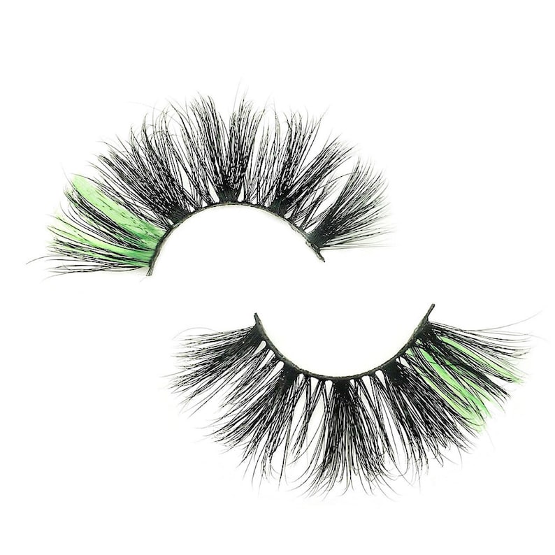 HUSTLER | Green Color Lashes | 1 Tone Green Lashes | Strip Lashes ...