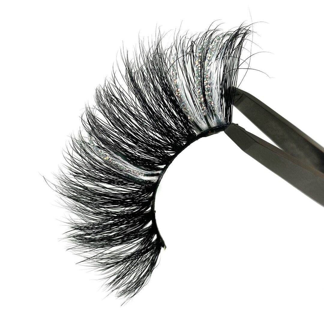 ICY Silver Glitter Color Lashes Strip Lashes Eyelashes - Etsy