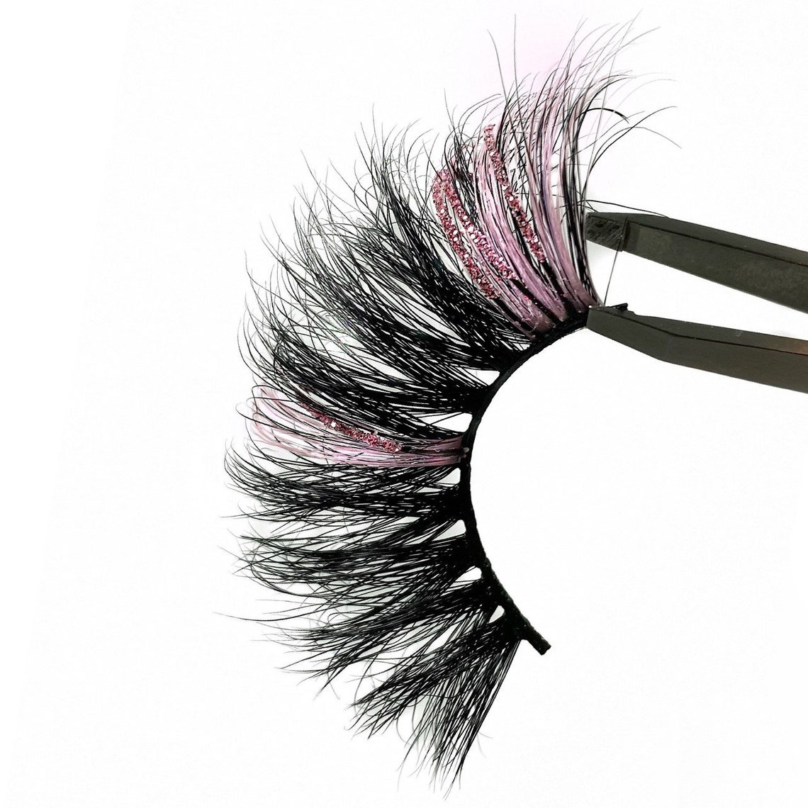 FANTASY Pink Glitter Color Lashes Strip Lashes Color - Etsy