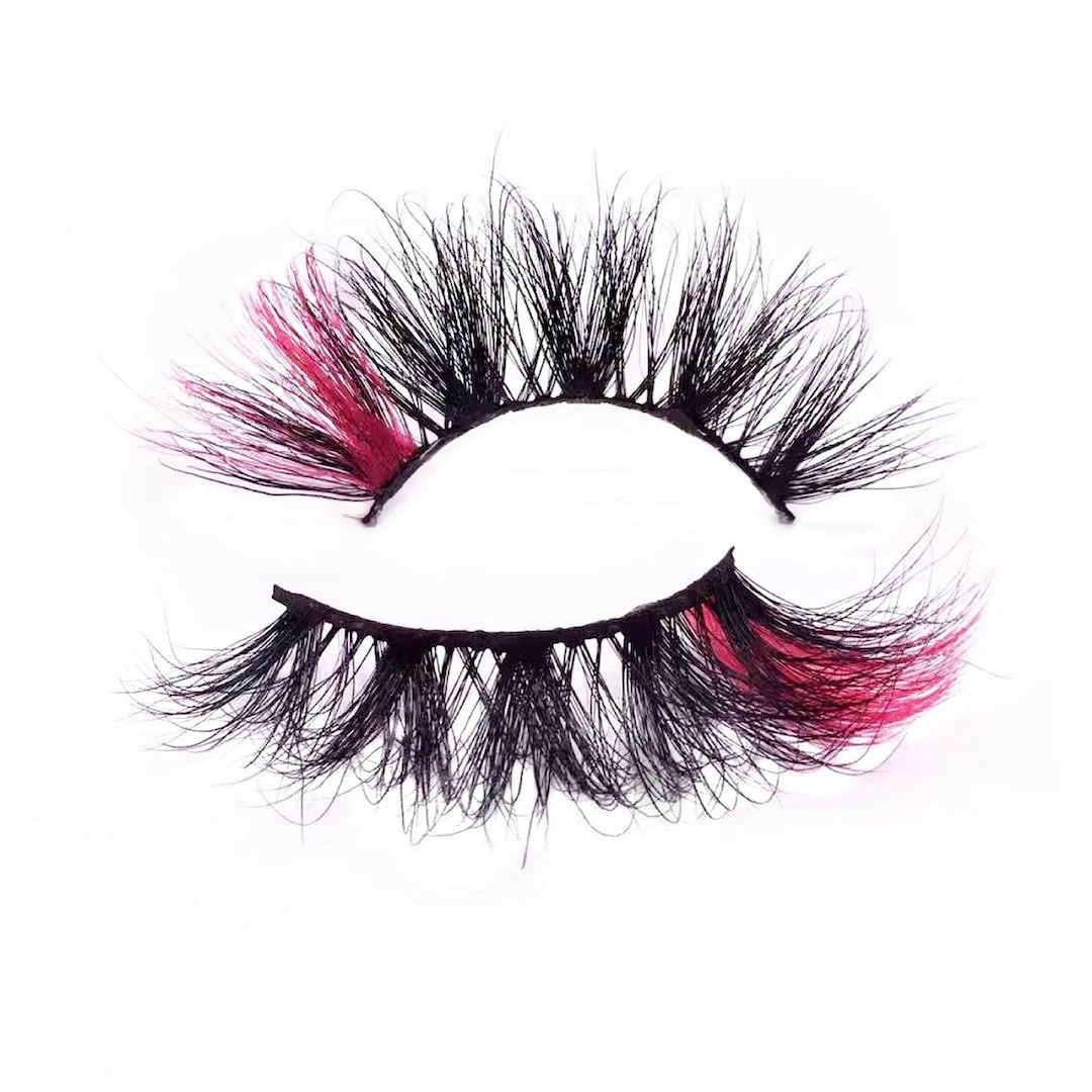 BOMBSHELL | Hot Pink Color Lashes | 1 Tone Hot Pink Lashes | Strip ...