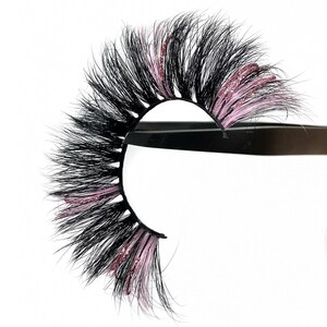 FANTASY | Pink Glitter Color Lashes | Strip Lashes With Glitter | Pink ...