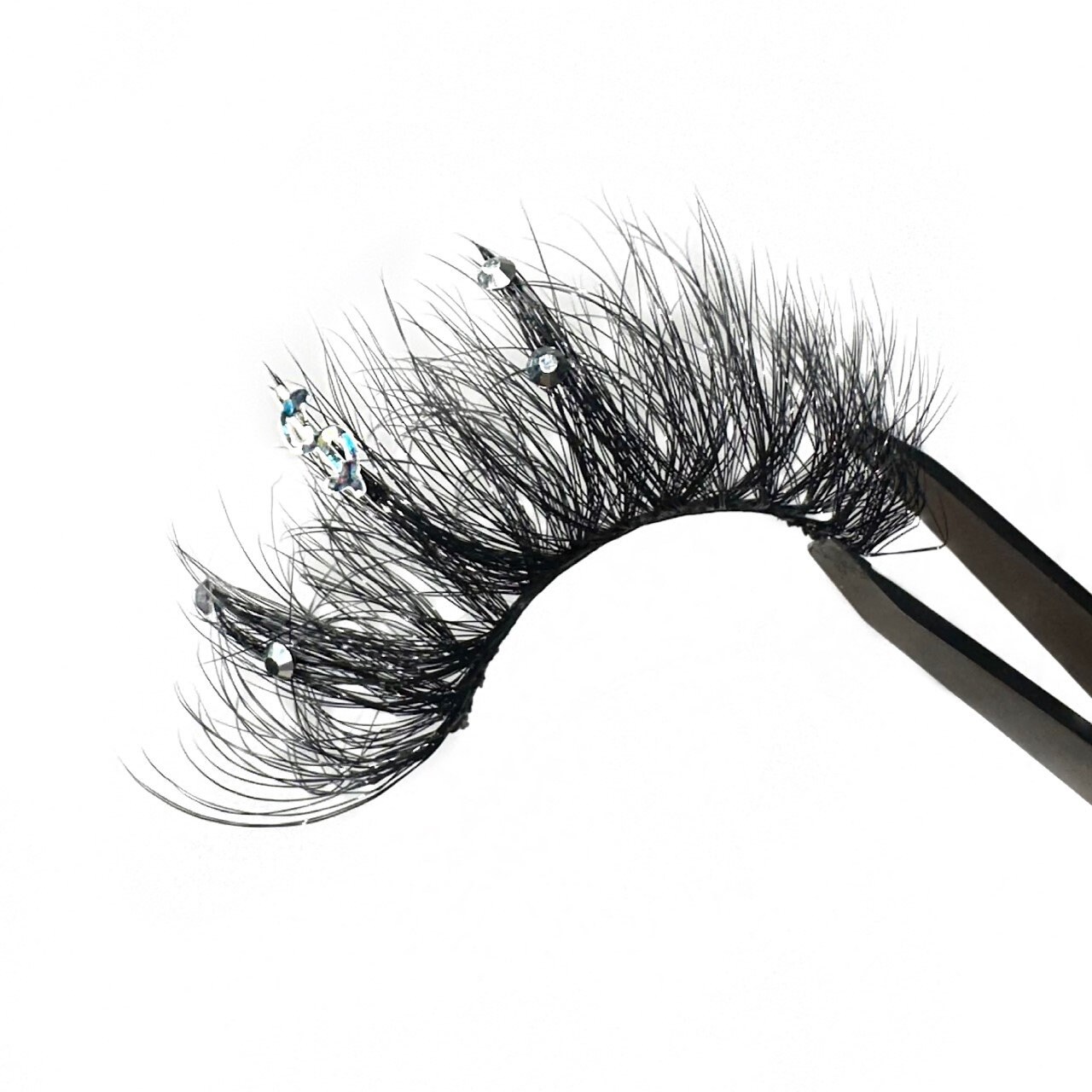 MATERIAL GIRL | Dollar Sign Silver Rhinestone Lashes | 3D Silk Strip ...