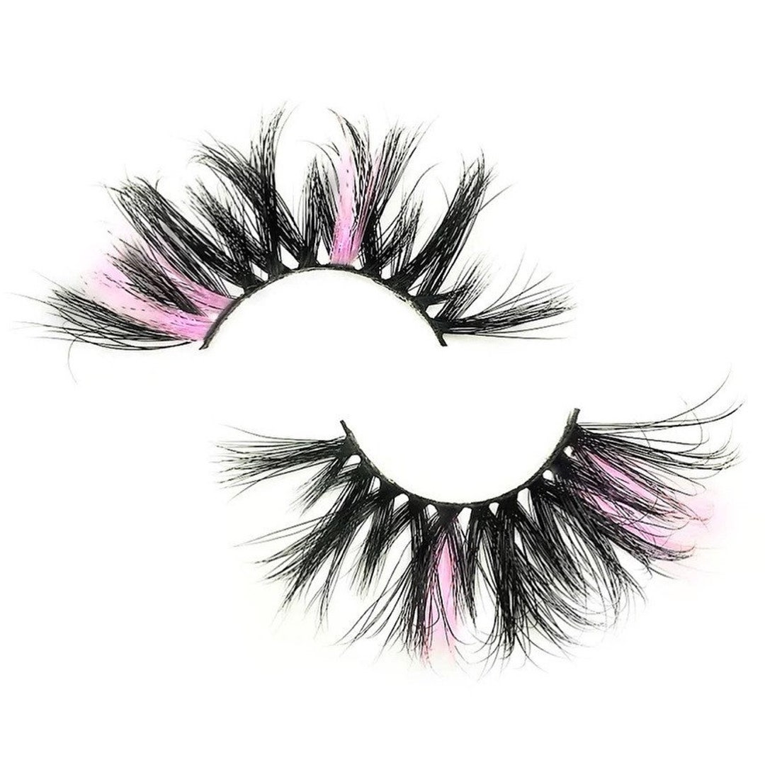 BADDIE | Pink 2 Tone Color Lashes | Strip Lashes | Wispy Lashes ...