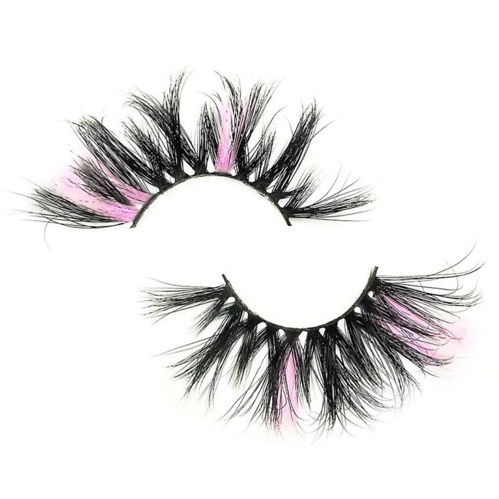 BADDIE | Pink 2 Tone Color Lashes | Strip Lashes | Wispy Lashes ...