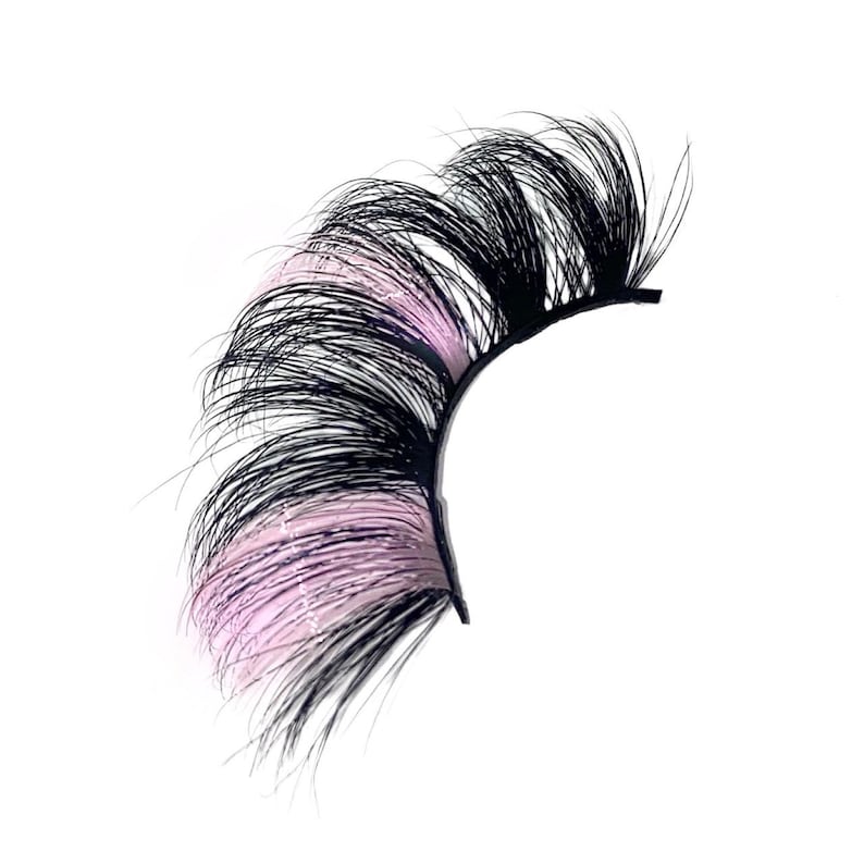 PRINCESS | 2 Tone Pink Color Lashes | Colored Strip Eyelashes | 25mm ...