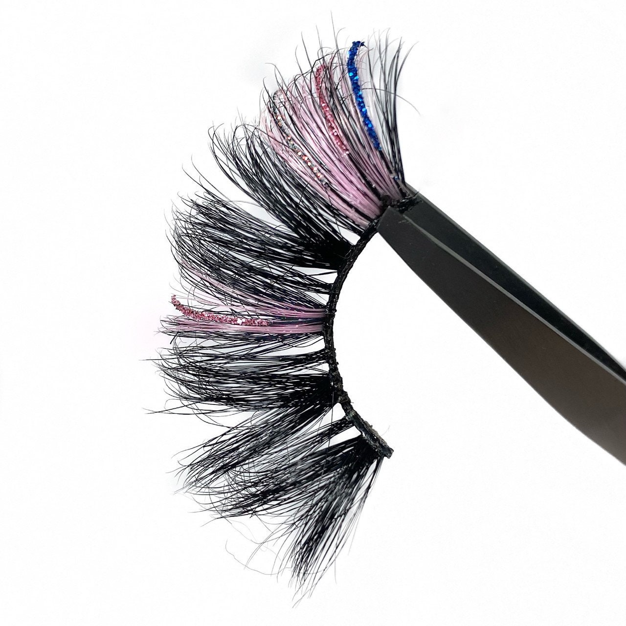 EUPHORIA | Glitter Color Lashes | Pink Blue Silver Glitter Color Strip ...