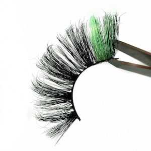 HUSTLER | Green Color Lashes | 1 Tone Green Lashes | Strip Lashes ...