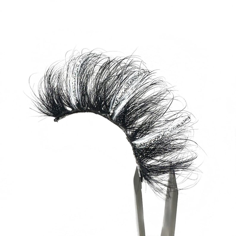 SUGARBABY | Silver Glitter Color Lashes | White Color Lashes | 25mm ...