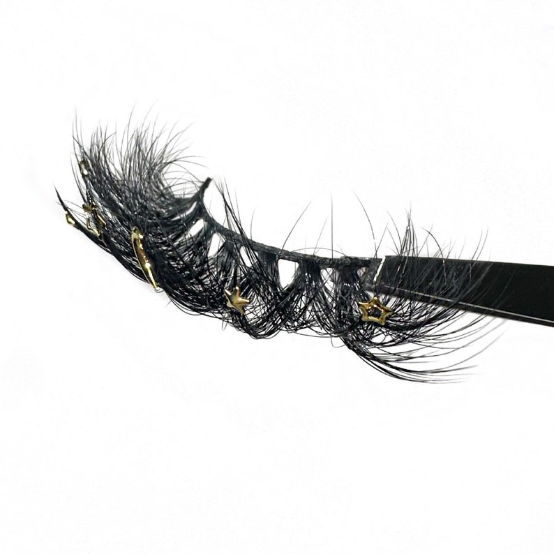 CELESTIAL | Gold Decal Lashes With Stars and Moon | Eyelashes | Strip ...