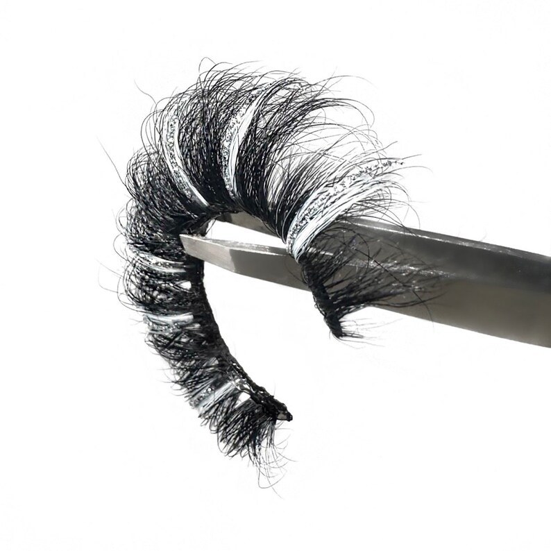 SUGARBABY Silver Glitter Color Lashes White Color Lashes - Etsy