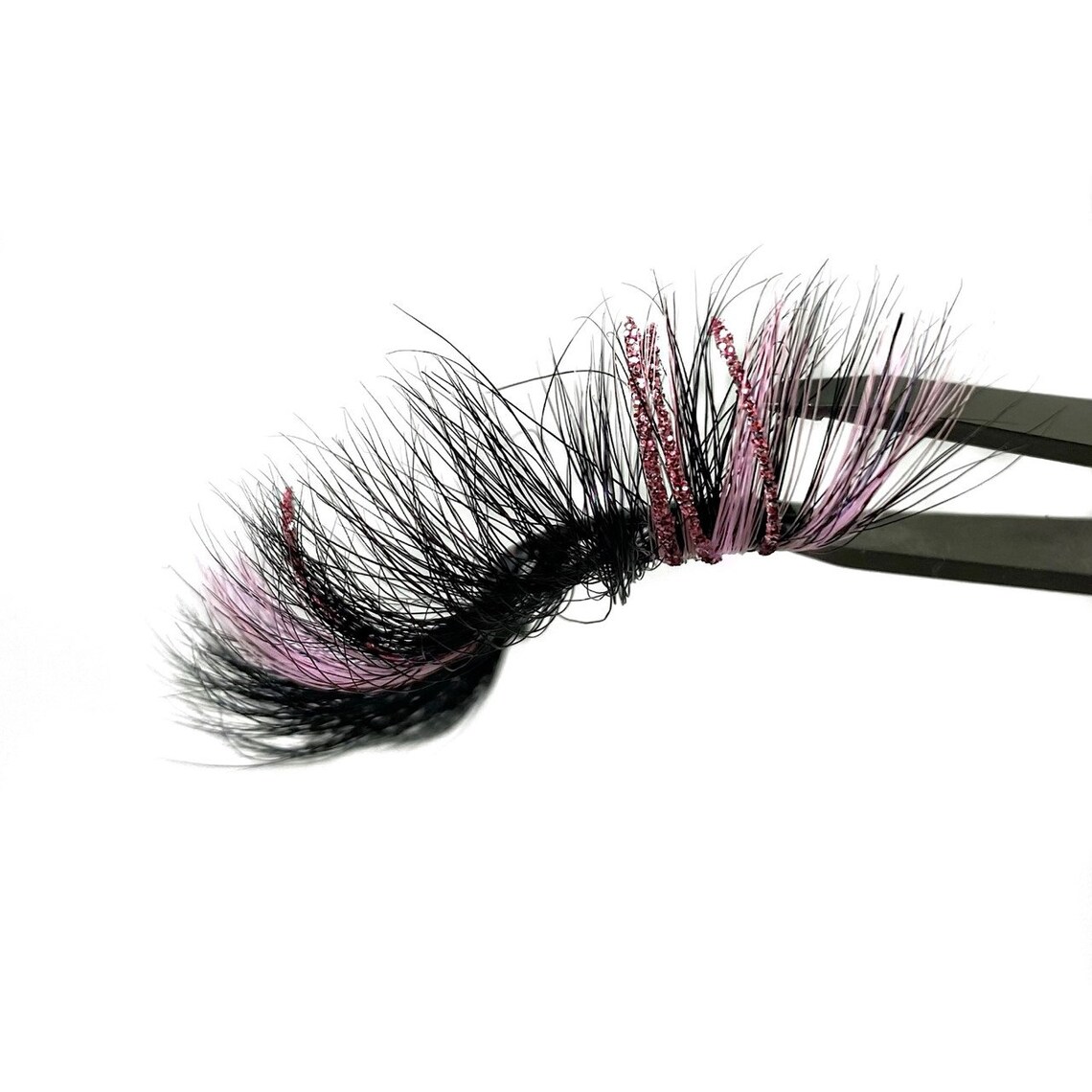 FANTASY Pink Glitter Color Lashes Strip Lashes Color - Etsy