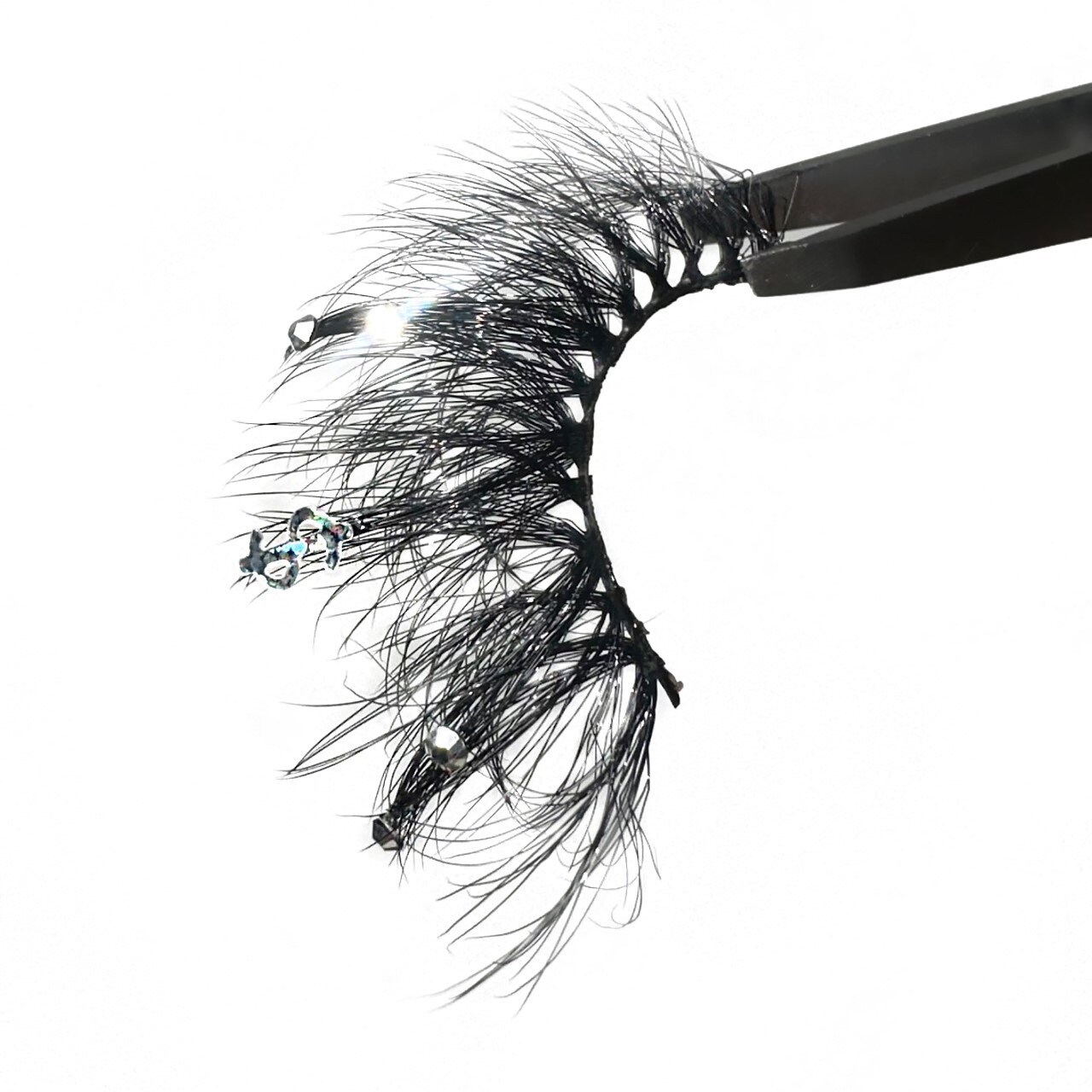 MATERIAL GIRL | Dollar Sign Silver Rhinestone Lashes | 3D Silk Strip ...